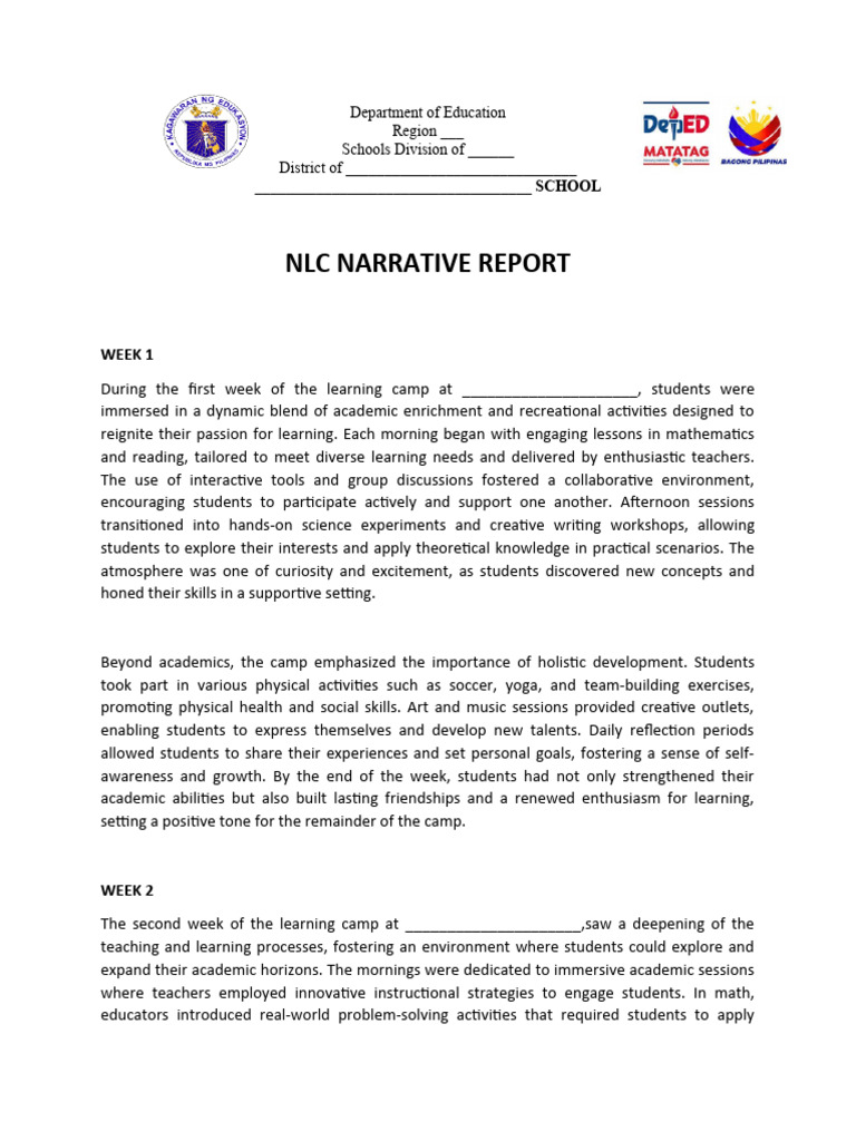 NLC NARRATIVE REPORT (SCIENCE) | PDF | Project Based Learning | Learning