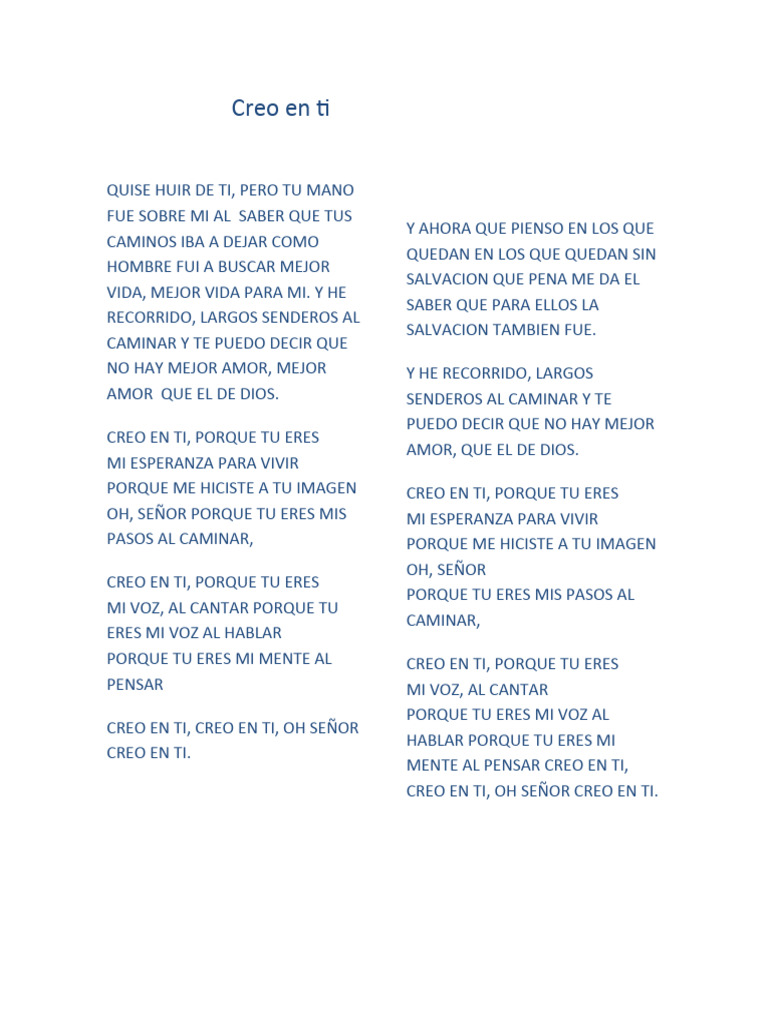 Creo en Ti | PDF