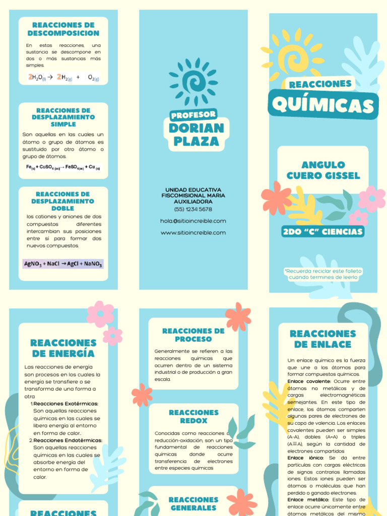 Folleto Tríptico Campamento de Verano Ilustrado Cool Azul | PDF ...