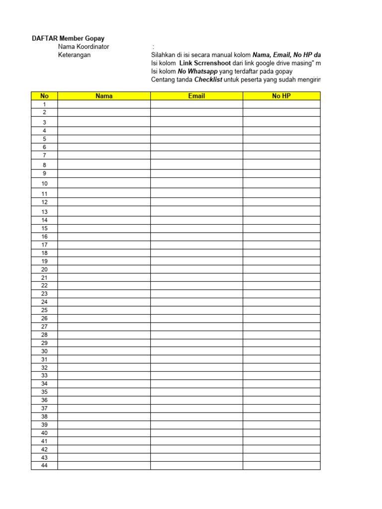 Daftar Member Gopay | PDF