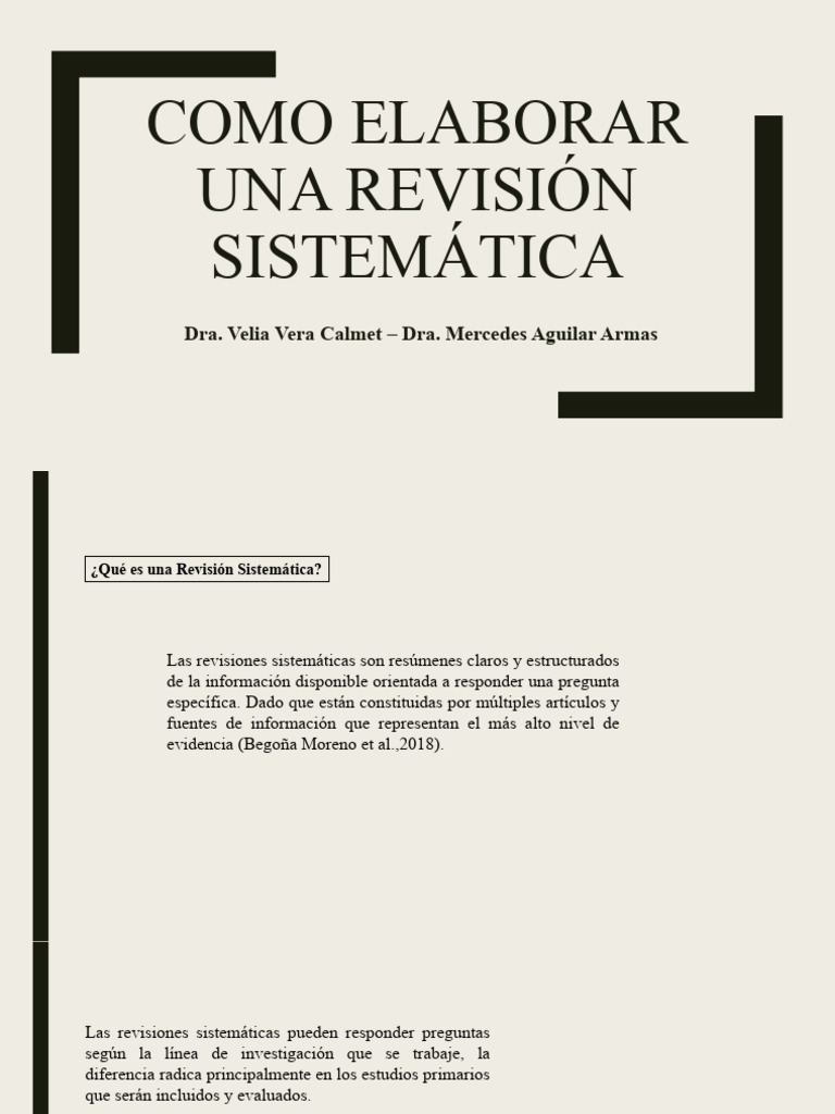 Como Elaborar Una Revisión Sistemática | PDF | Revisión sistemática ...