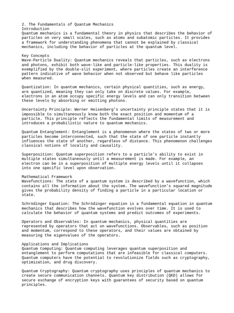 The Fundamentals of Quantum Mech | PDF | Quantum Mechanics | Wave Function