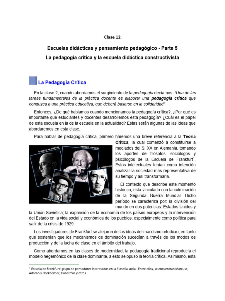 Clase 12 - Pensamiento Critico y Escuela Constructiva | PDF ...