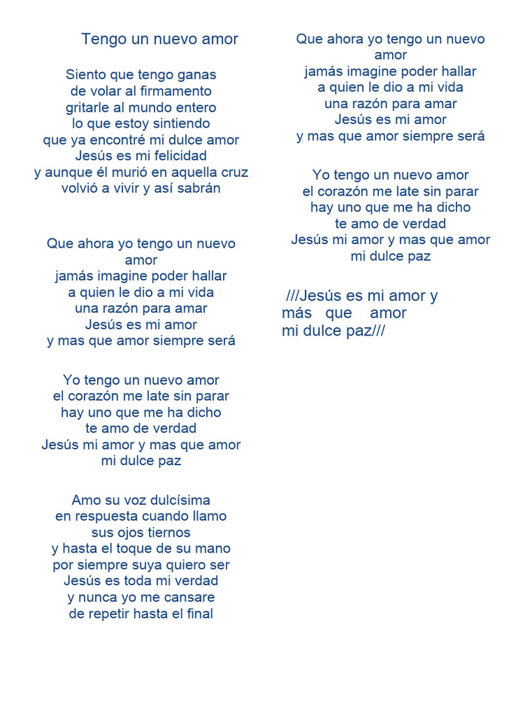Tengo Un Nuevo Amor | PDF | Amor | Creencia religiosa y doctrina