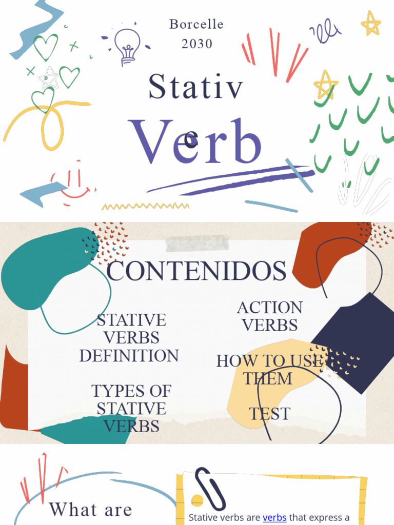 Stative and Dynamic Verbspptx 155647 | PDF | Verb | Subject (Grammar)