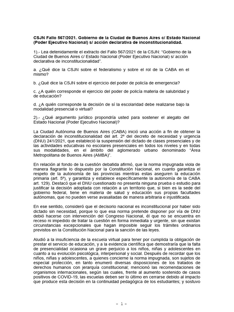 CSJN Fallo 567 | PDF | Constitución | Buenos Aires