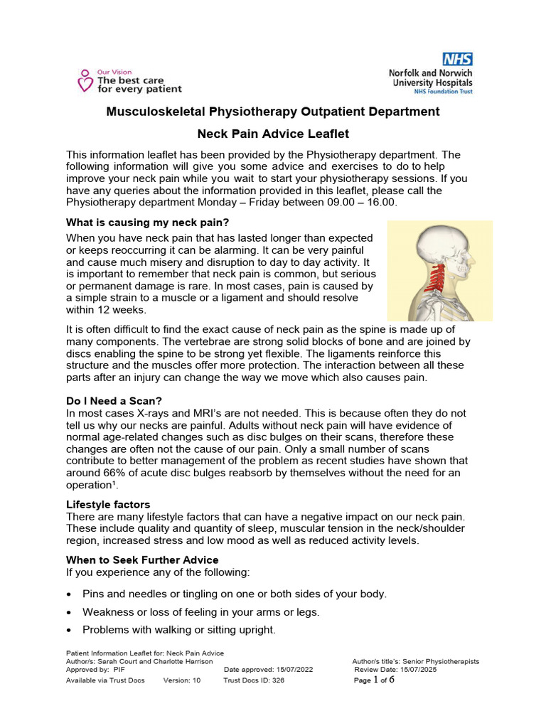 Neck Pain Management Guide | PDF | Physical Therapy | Pain