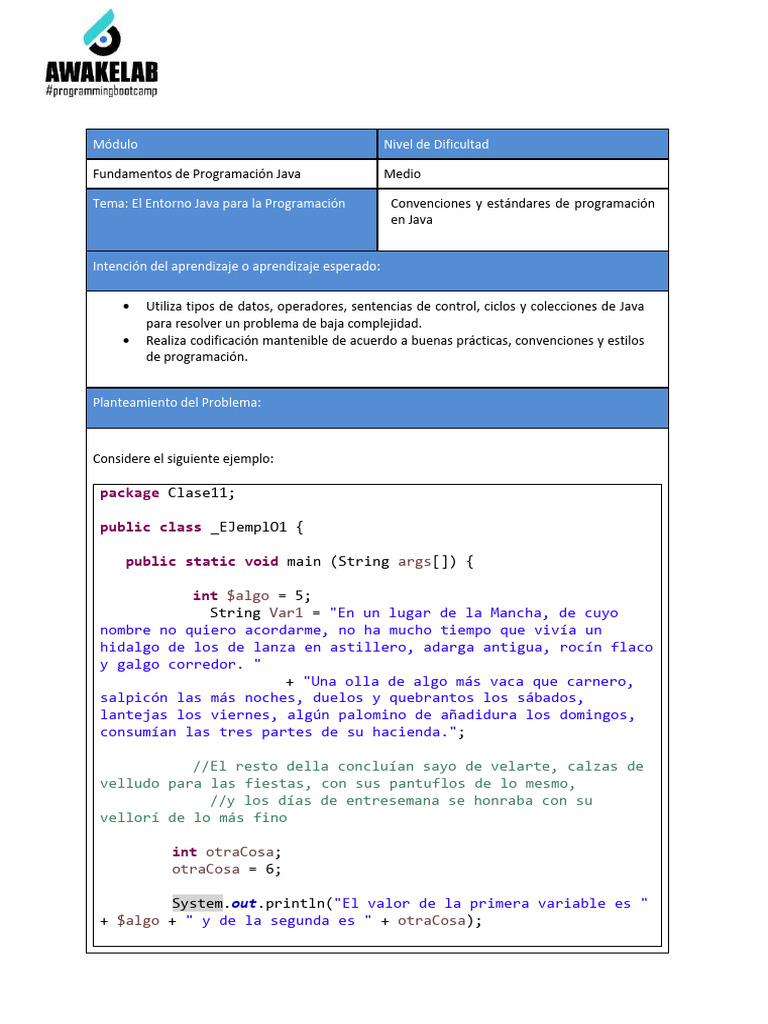 Errores de Convención en Java | PDF