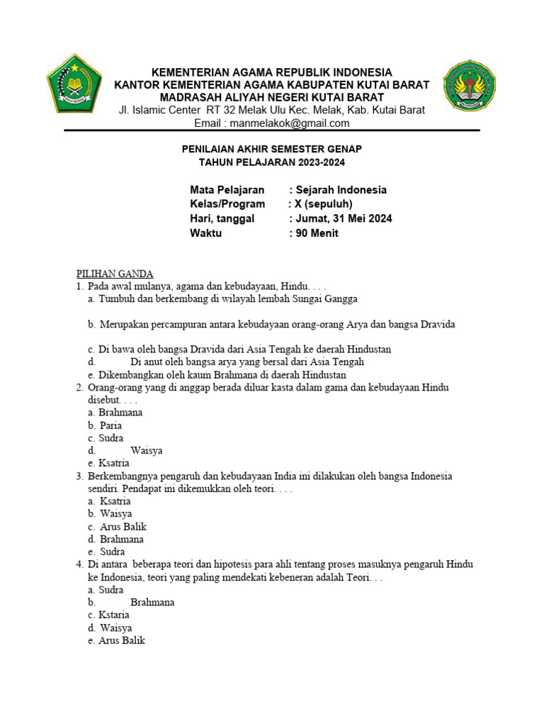 Soal Word SI X | PDF