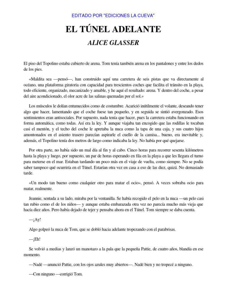 Glasser Alice - El Túnel Adelante (1961) | PDF