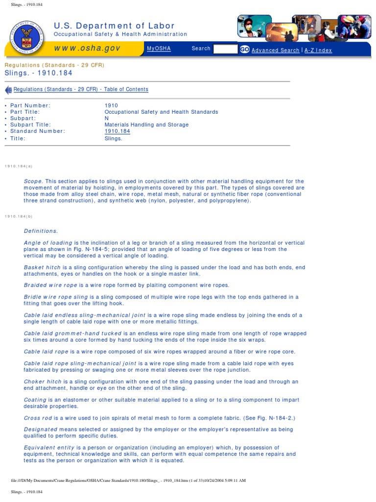 U.S. Department of Labor: WWW - Osha.gov | PDF | Wire | Rope