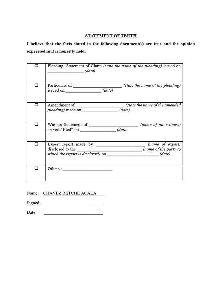 Statements of Truth | PDF | Finance & Money Management | Law