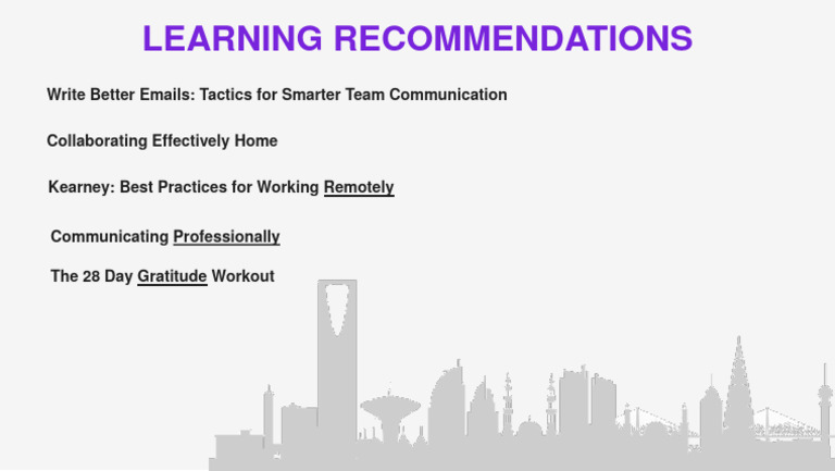Learning Recommendations | PDF