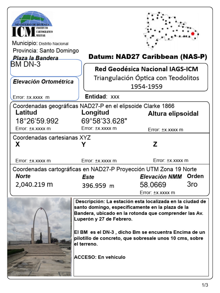 Ficha - Tecnica - NAD27 - Plaza La Bandera Completo LUIS MANUEL LEON ...