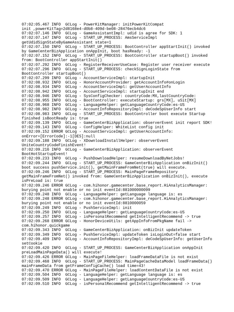 GameCenter Initialization Log Analysis | PDF | Software | Software Engineering