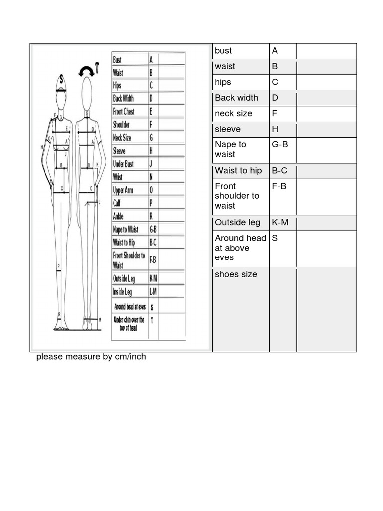 Measurment Chart | PDF