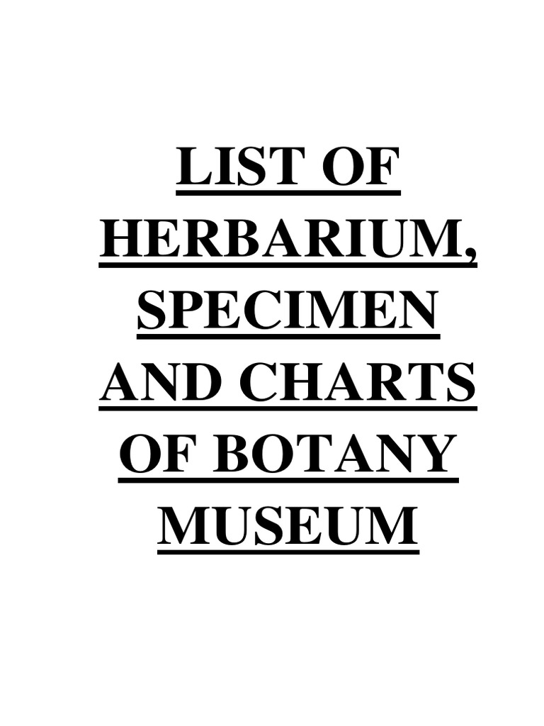 Botany Chart List | PDF | Plant Stem | Tissue (Biology)
