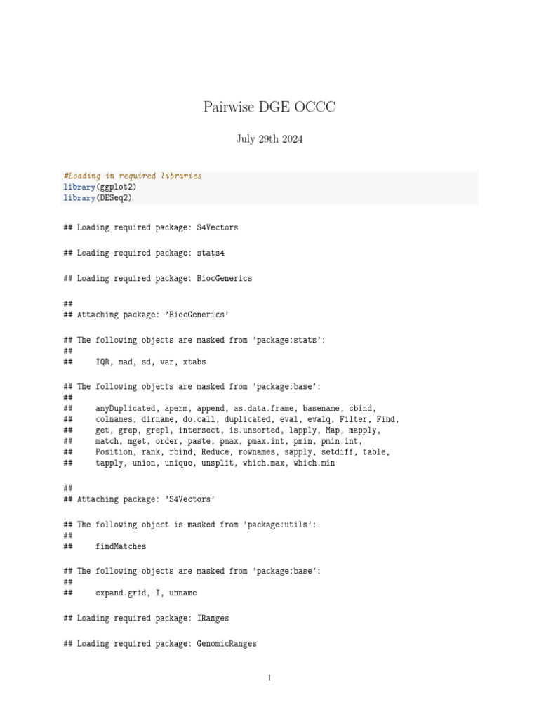 Pairwise DGE OCCC | PDF | Computers