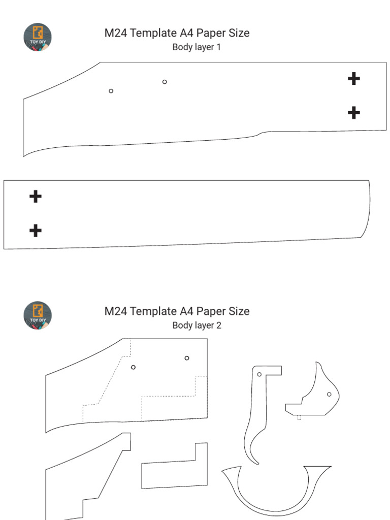 Template M24 Sniper A4 Paper Size ToyDIY | PDF