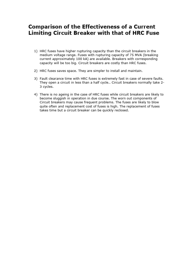 Comparison of The Effectiveness of A Current Limiting Circuit Breaker ...