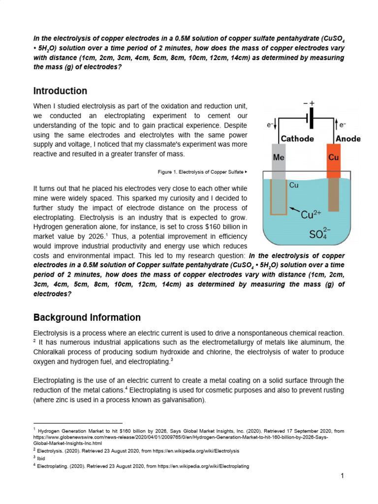 Vibilan Jayanth - Chemistry IA | PDF | Anode | Redox
