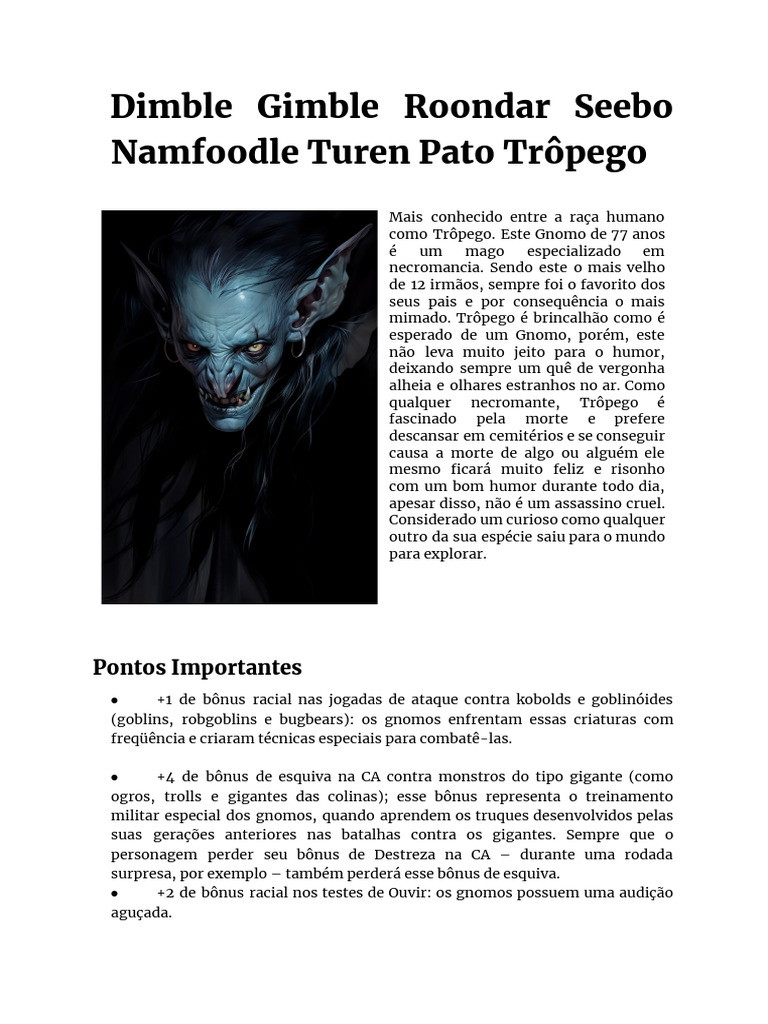 Dimble Gimble Roondar Seebo Namfoodle Turen Pato Tropego | PDF