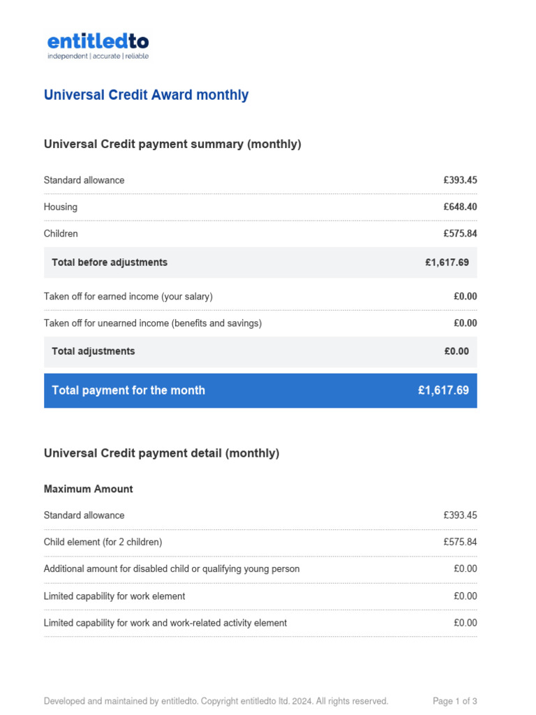 SingleClaim UniversalCredit | PDF | Earned Income Tax Credit | Welfare