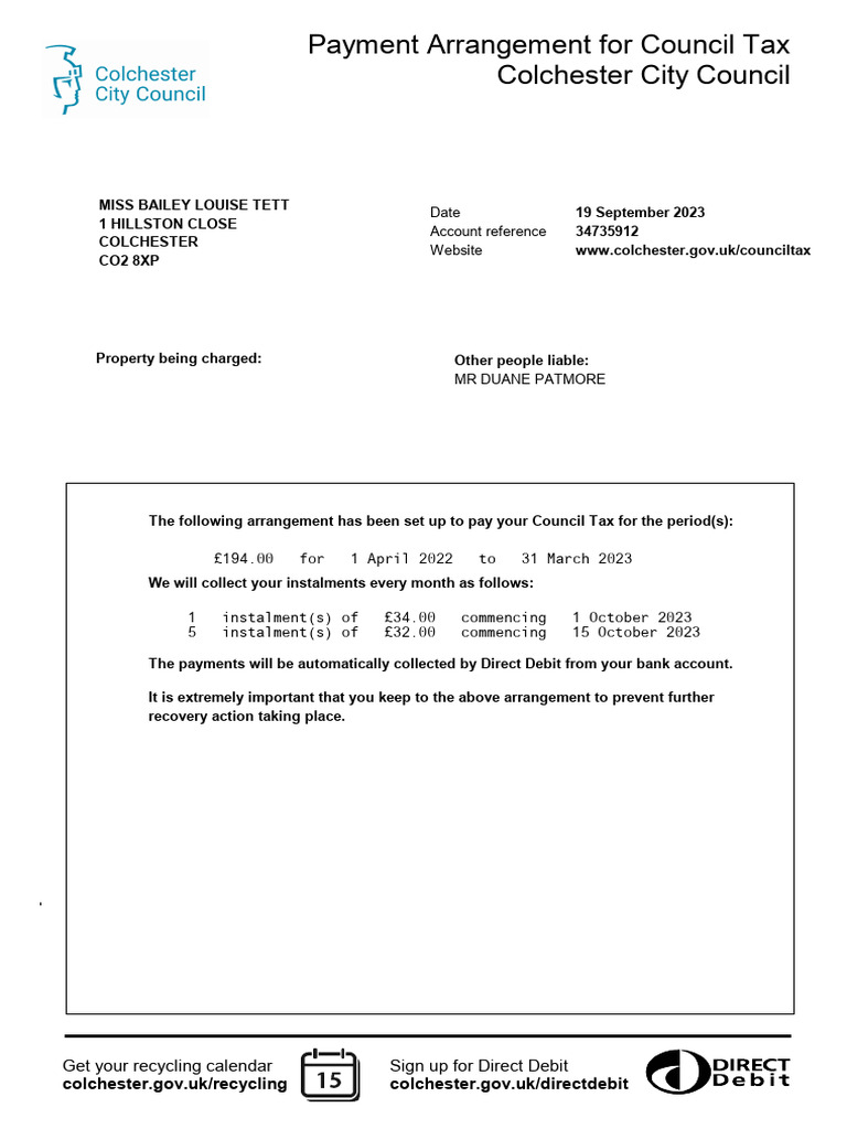 Council Tax Arrangement | PDF | Payments | Debit Card