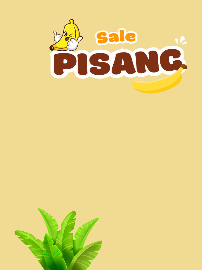 Kuning Dan Cokelat Illustratif Modern Stiker Makanan Keripik Pisang 7