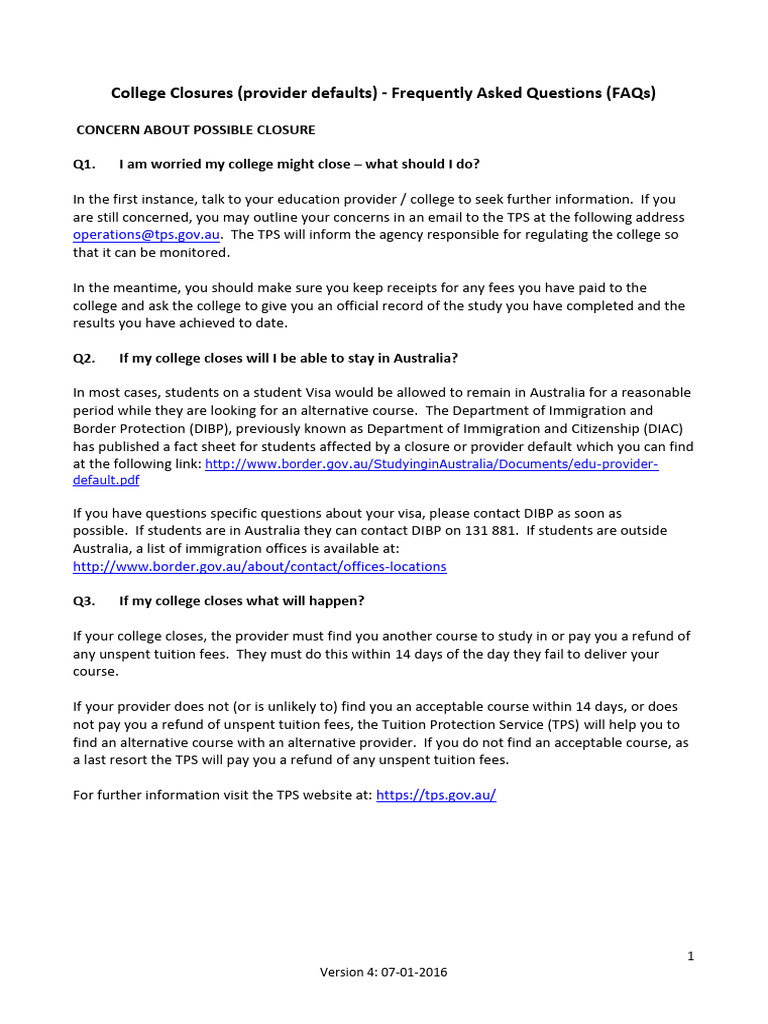 Provider Closure - Student FAQs | PDF | Cultural Globalization