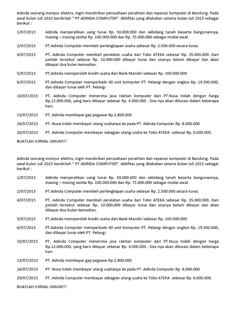 Soal Persamaan Akt | PDF