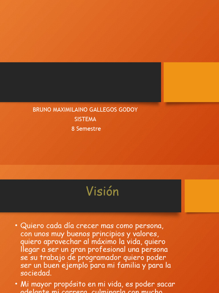 Visión y Misión de Bruno en Sistemas | PDF