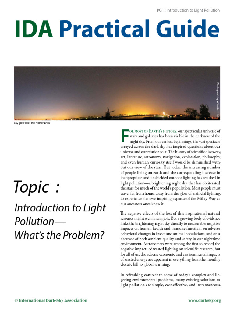 IDA PG1 - Introduction To Light Pollution | PDF | Lighting | Light