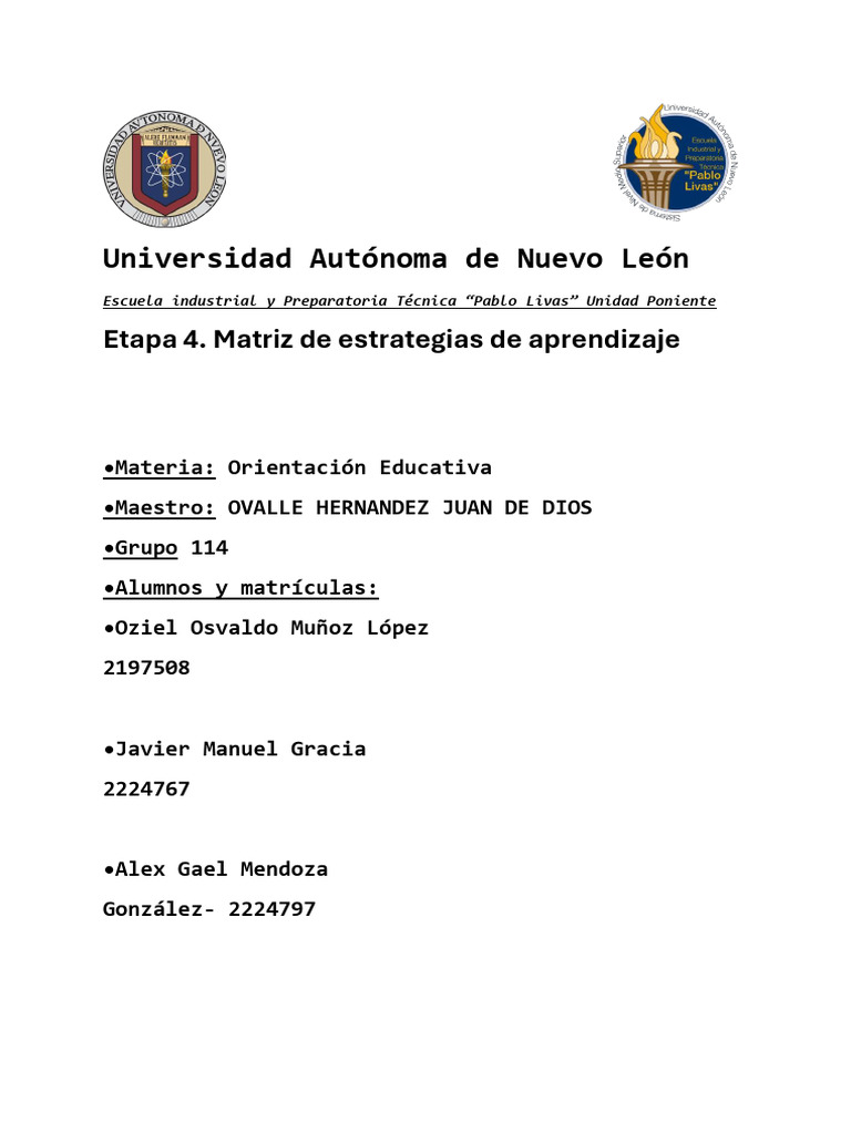 JMG Ev4 Oe | PDF | Aprendizaje | Factorización