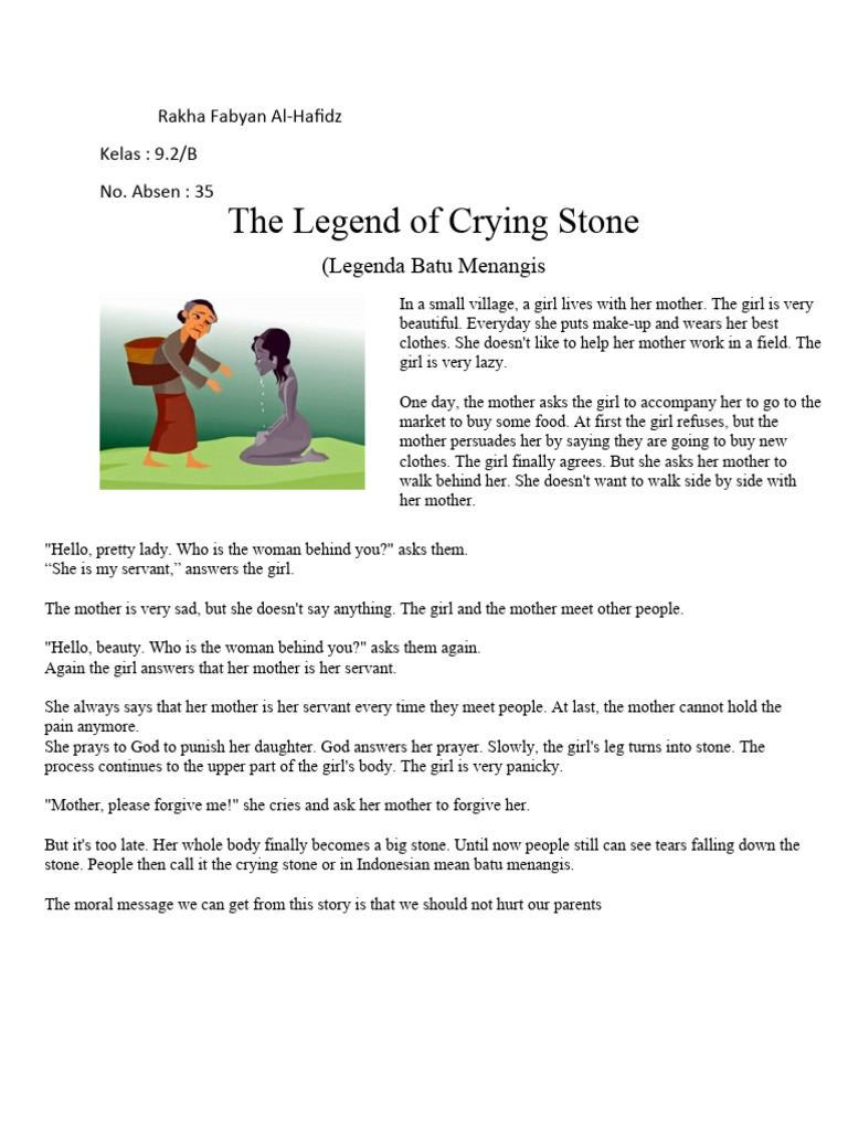Tugas B. Inggris - The Legend of Crying Stone | PDF