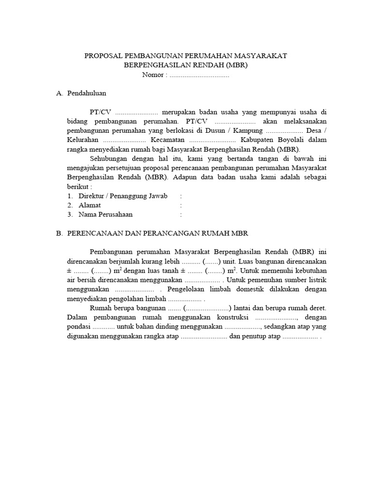 Proposal Pembangunan Perumahan Masyarakat | PDF | Griya & Taman