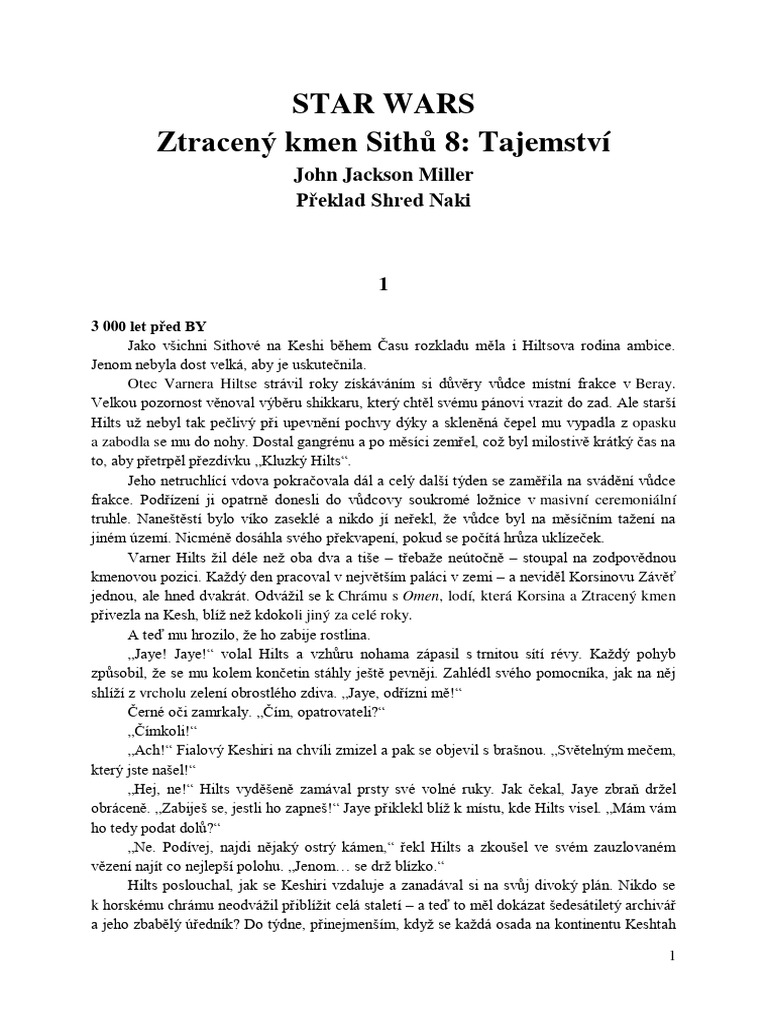 09 Ztracený Kmen Sithů - Tajemství 3000 BBY | PDF