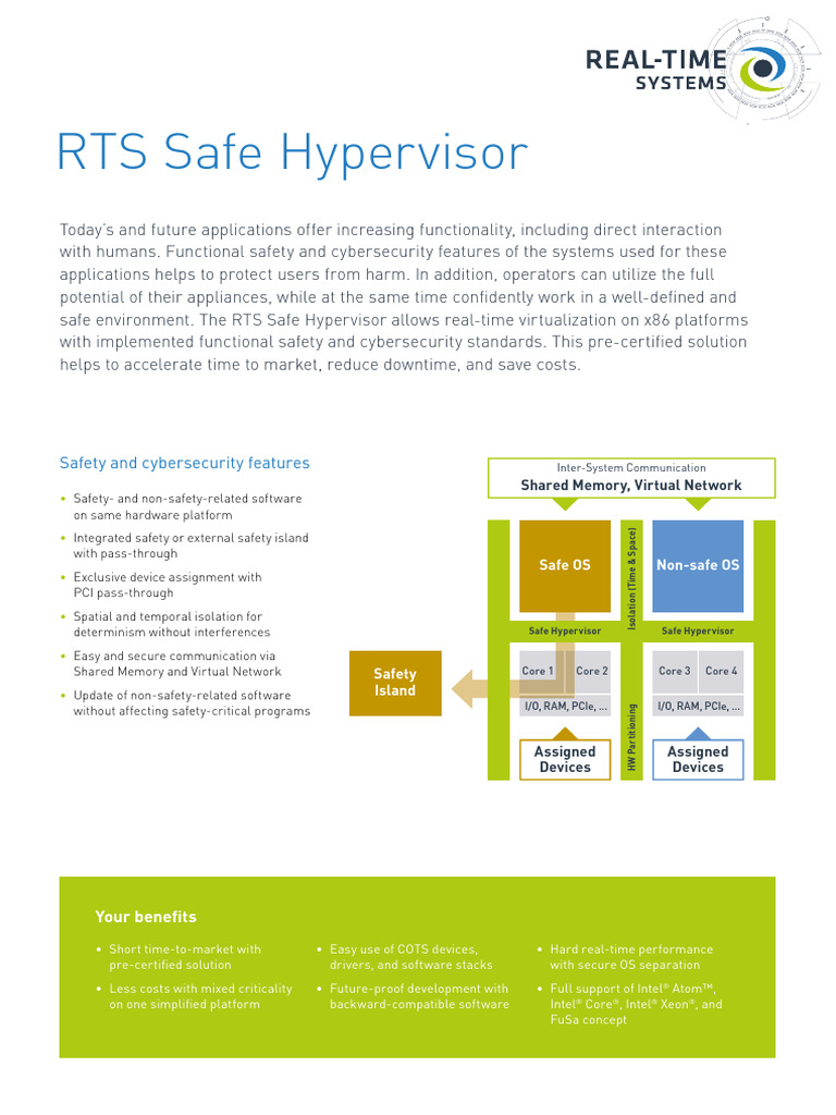 Rts Safe Hypervisor Factsheet GZD | PDF | Intel | Computer Security