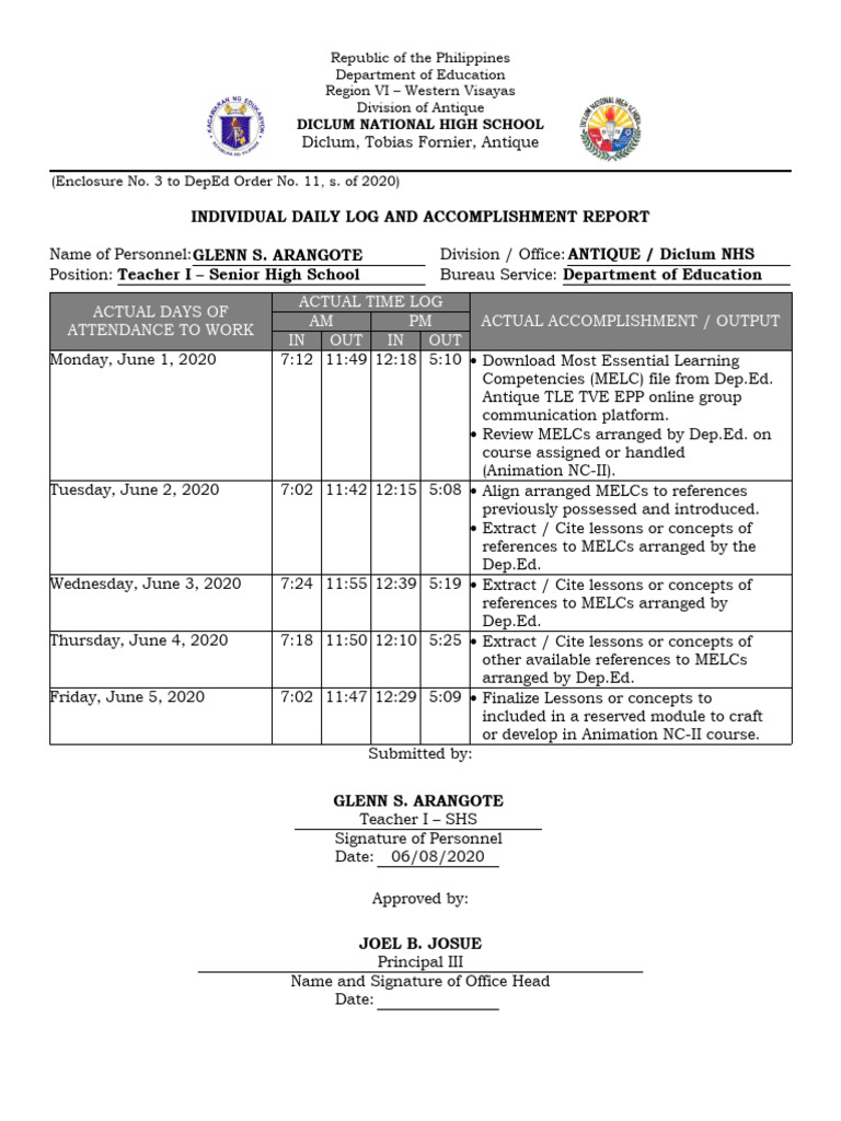 Workweek Accomplishment - June 2020 | PDF | Computing