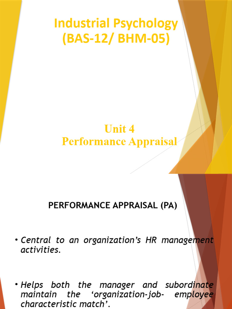IP Unit 4 (1 & 2) Performance App | PDF | Performance Appraisal | Business