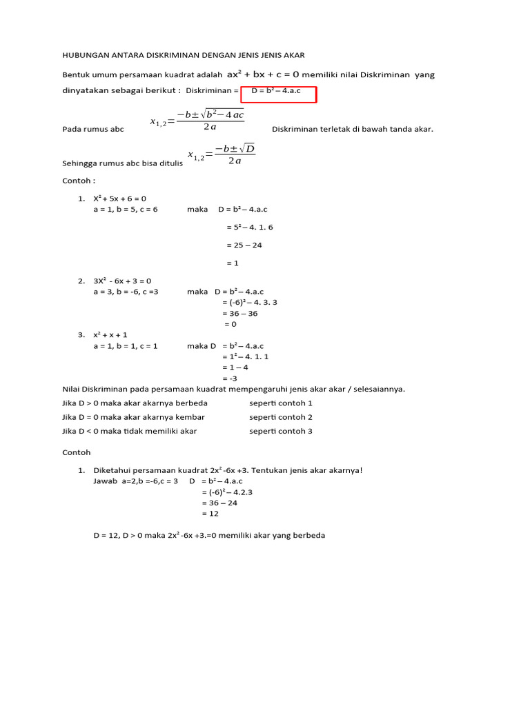 Hubungan Antara Diskriminan Dengan Jenis Jenis Akar | PDF