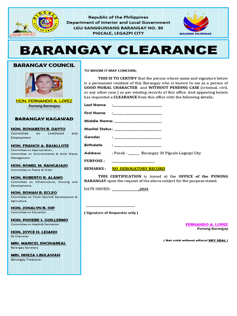 Brgy Clear 2024 Kim | PDF
