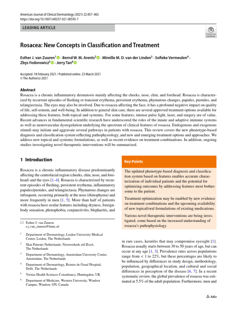Rosacea New Concepts in Classifcation and Treatment | PDF | Clinical ...