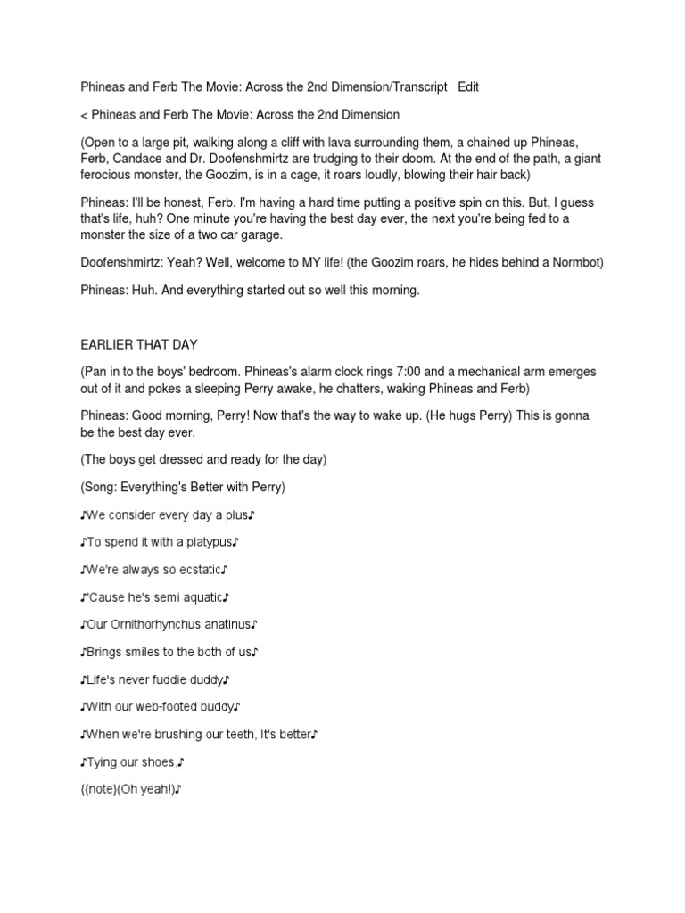 Phineas and Ferb The Movie | PDF | Leisure | Nature