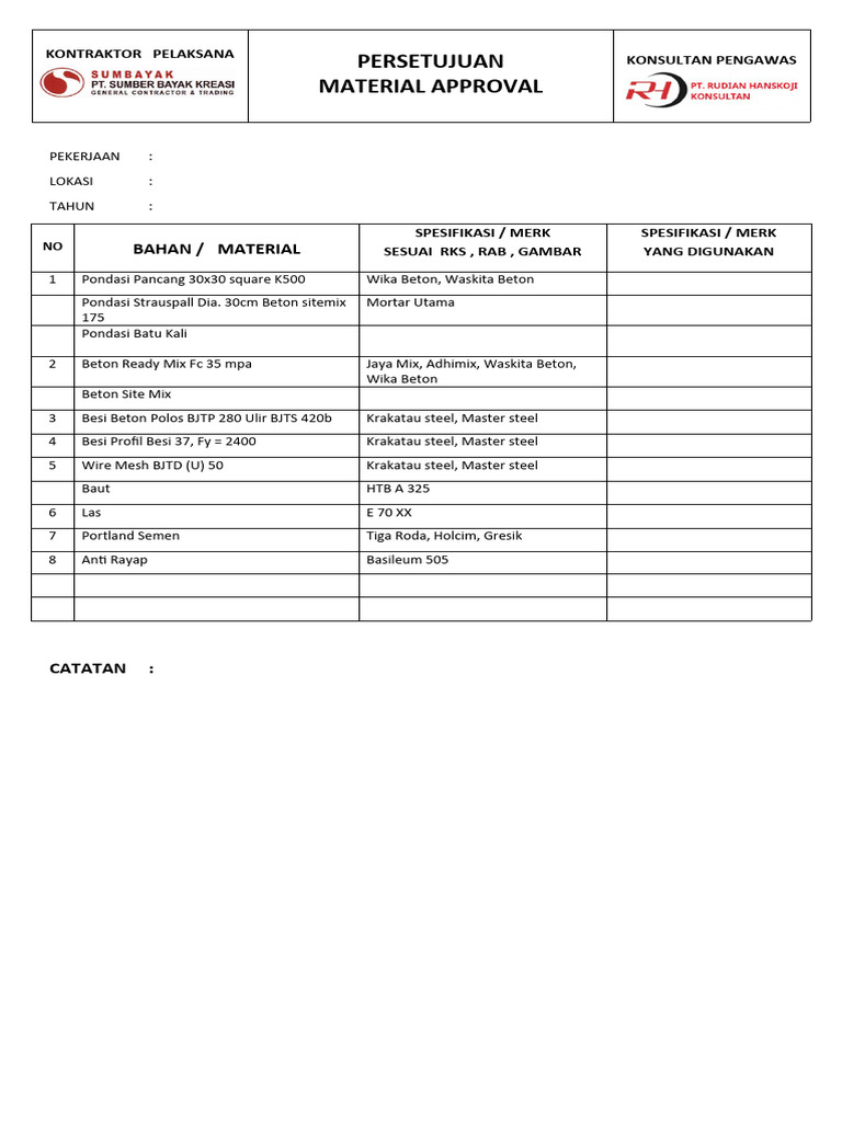 Approval - Material (Struktur) | PDF