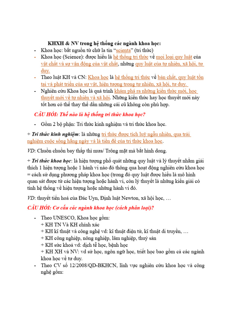 NỘI DUNG Nhập môn KHXH & NV | PDF