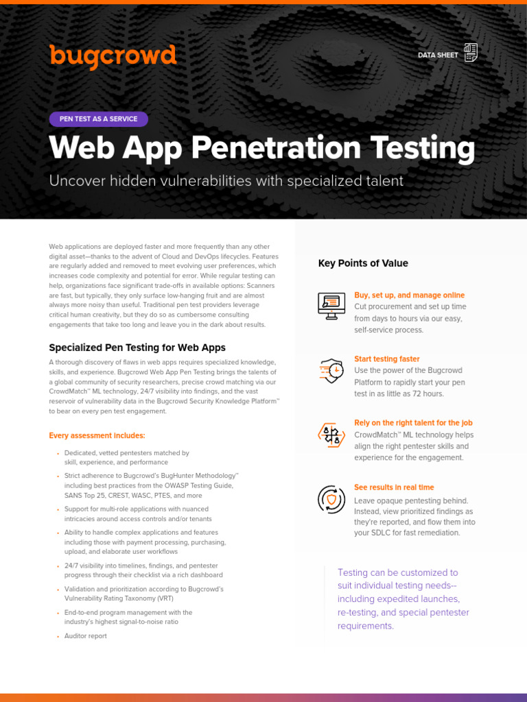 Web App Pen Test Datasheet | PDF | Penetration Test | Vulnerability ... Web App Pen Test Datasheet | PDF | Penetration Test | Vulnerability ...