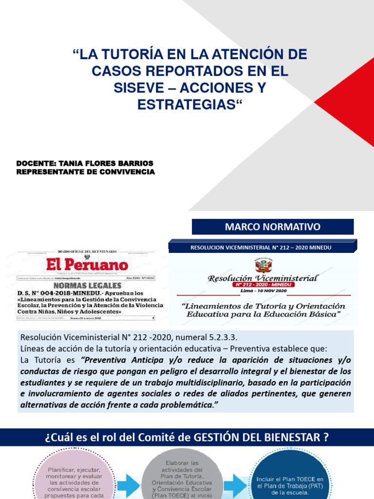 Sesion 5 La Tutoría en La Atención de Casos Reportados en El Siseve ... Sesion 5 La Tutoría en La Atención de Casos Reportados en El Siseve ...