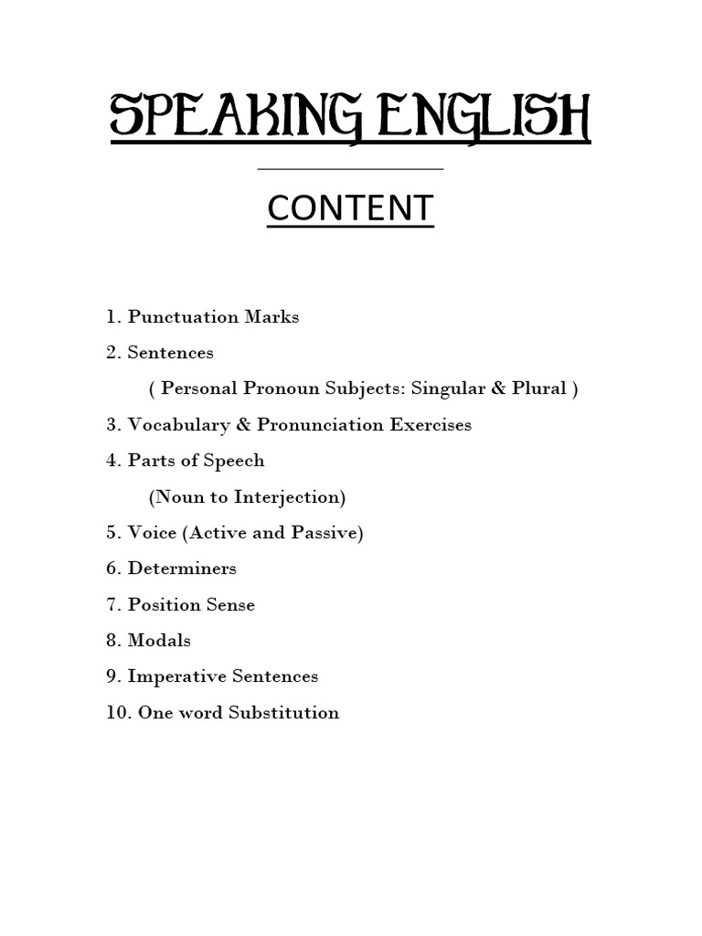 English Speaking | PDF