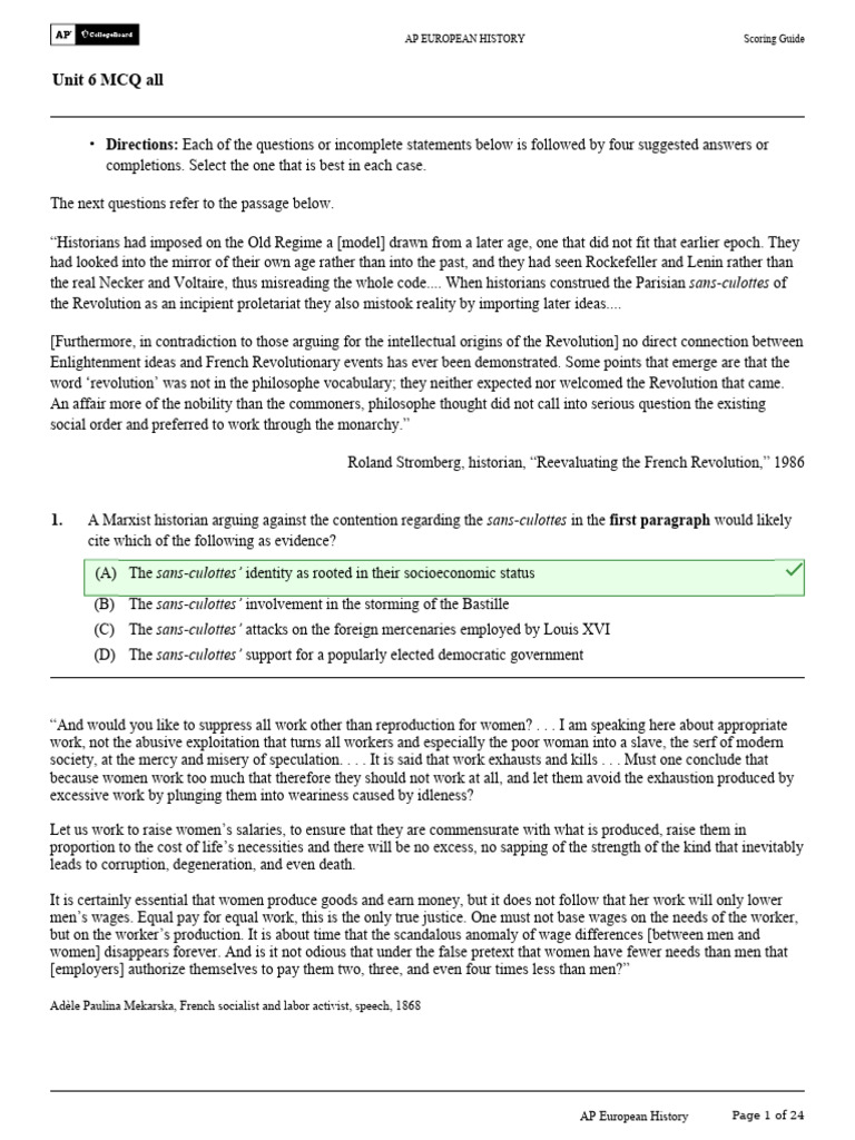 European History MCQ Practice Questions | PDF | Fascism | History Of Europe
